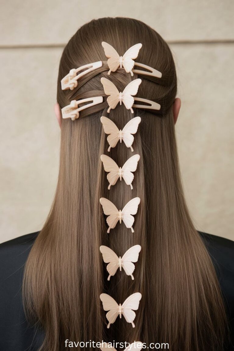 90s Butterfly Clip Hairstyle Ideas