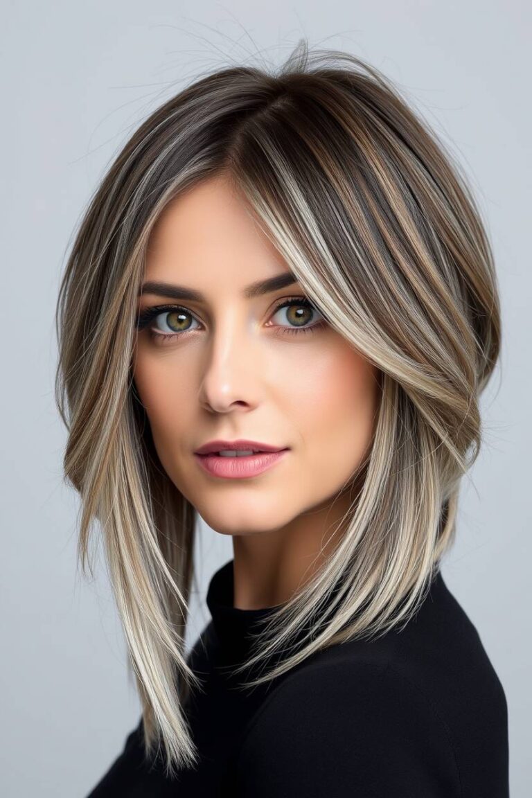 Elegant Ash Brown Hair with Silver Highlights - Favorite Hair Styles ...