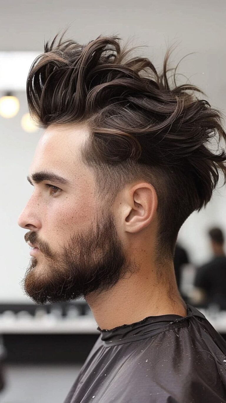 Messy Pompadour Hairstyle: Effortless Modern Volume