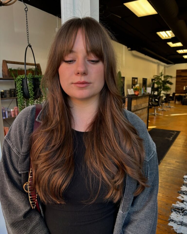 Women's Long Layered Cuts Hairstyle for Square Face Trends