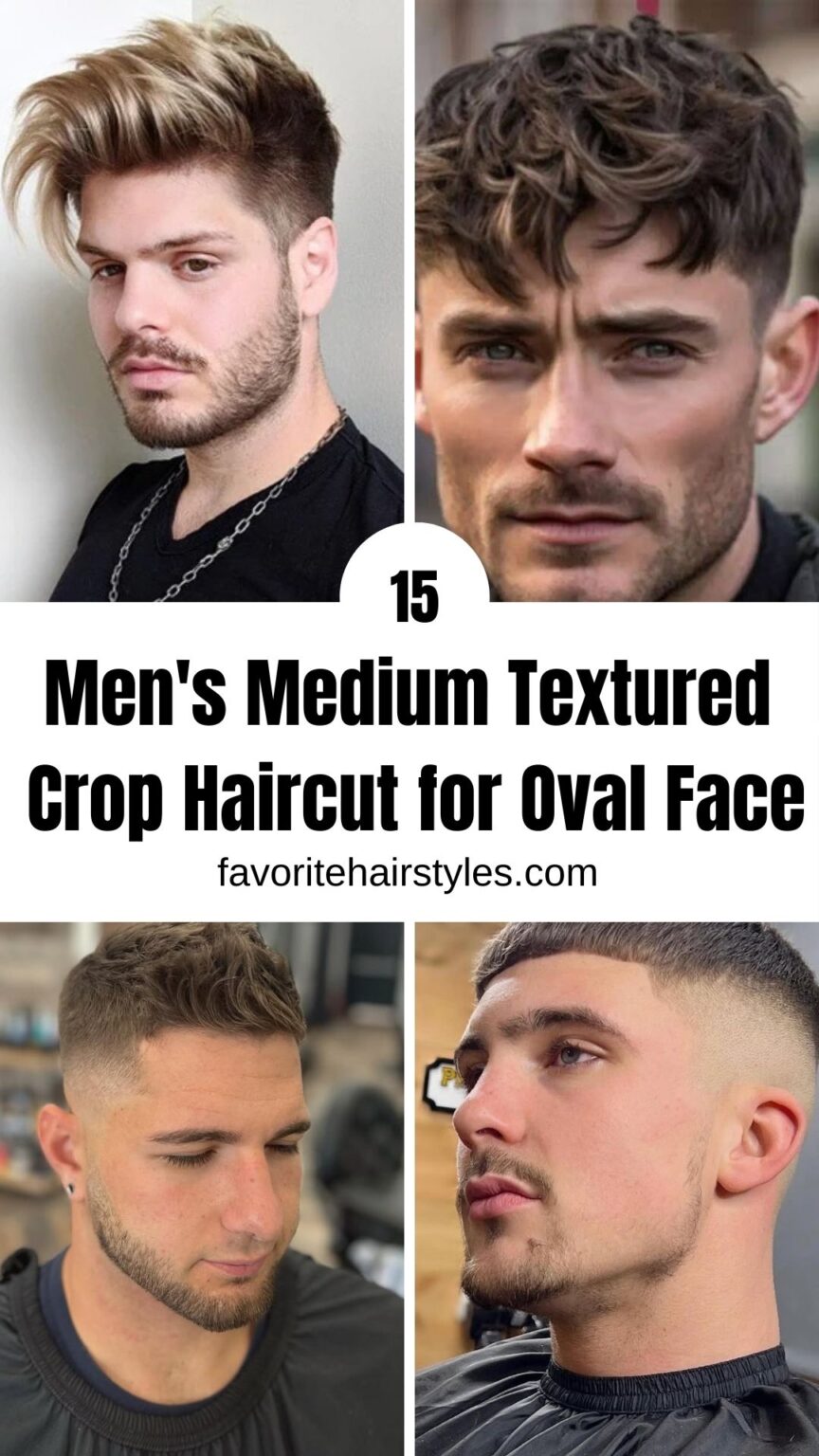 Men's Medium Textured Crop Haircut for Oval Face