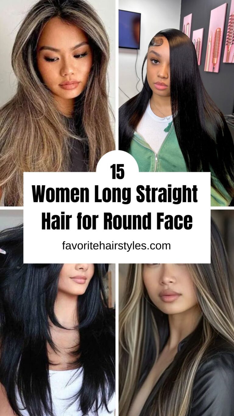 Women Long Straight Hair for Round Face: Flattering Styles