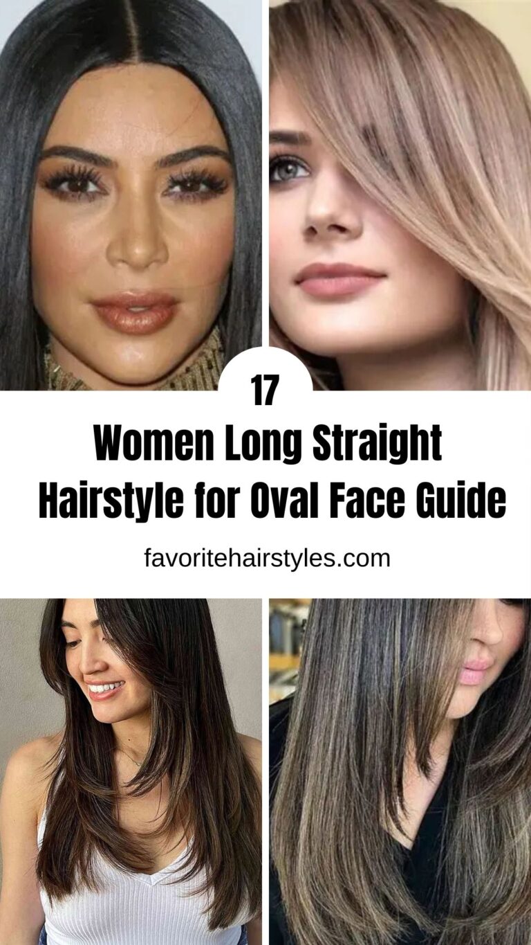 Women Long Straight Hairstyle for Oval Face Guide