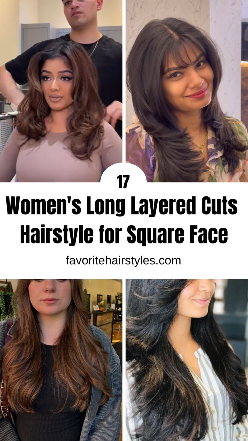 Women's Long Layered Cuts Hairstyle for Square Face Trends