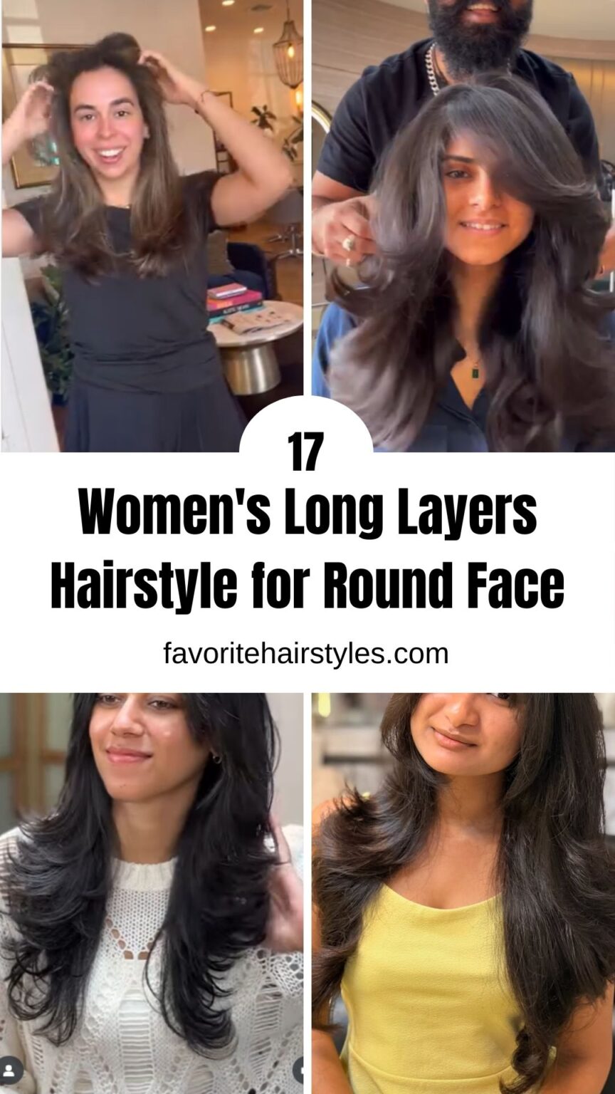 Women's Long Layers Hairstyle for Round Face – Stylish Look