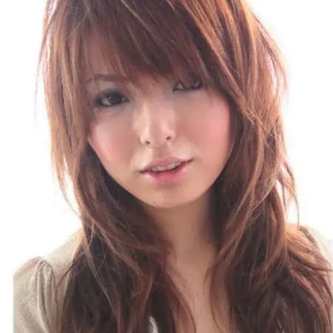 Women's Airy Side Bangs Hair for Inverted Triangle Face Guide