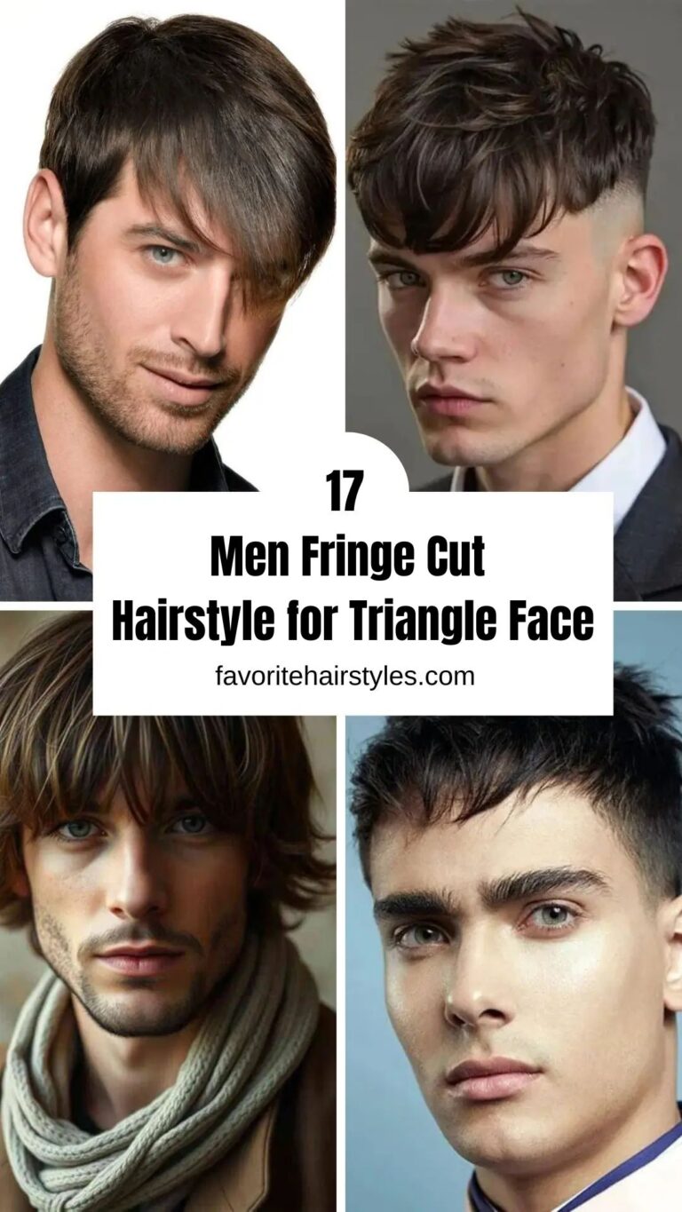 Men Fringe Cut Hairstyle for Triangle Face Guide