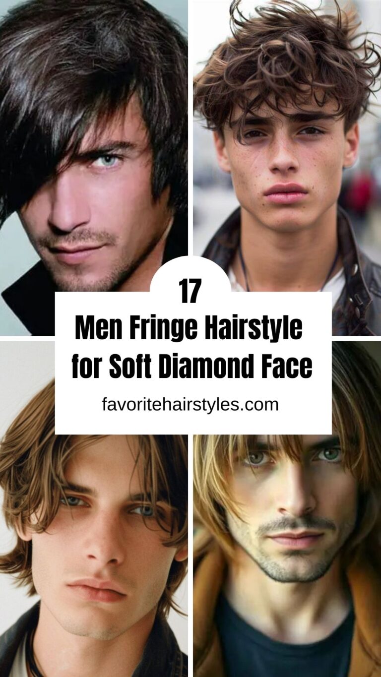 Men Fringe Hairstyle for Soft Diamond Face: Trendy Look