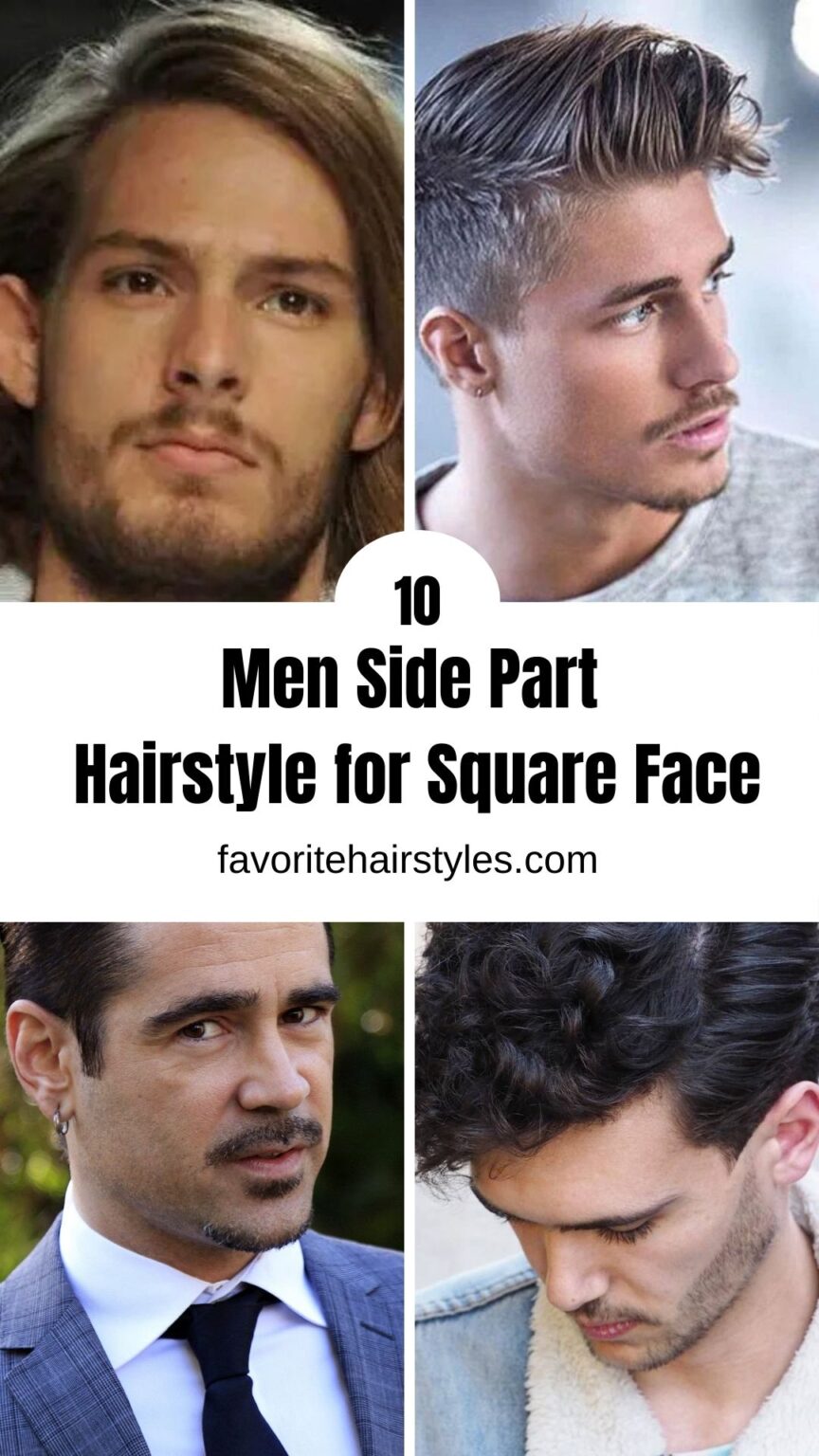 Men Side Part Hairstyle for Square Face