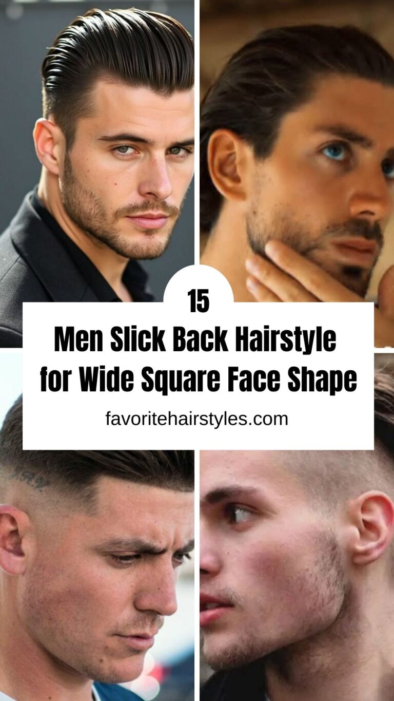 Men Slick Back Hairstyle for Wide Square Face